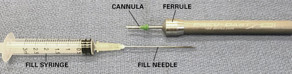 Fill needle technique for loading RDDs - Pneu-Dart